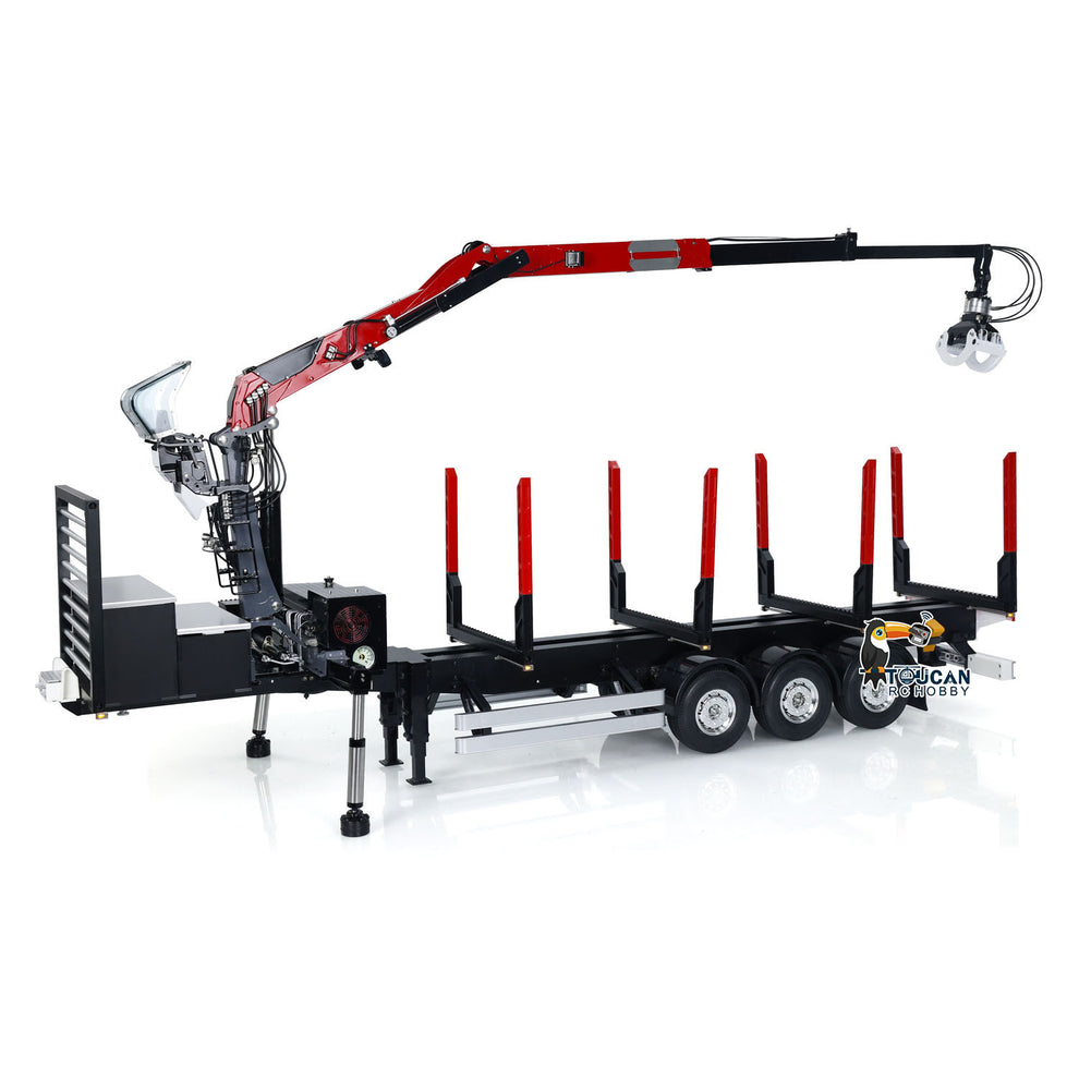 Customized LESU Hydraulic Metal Timber Crane 1/14 RC Log Trailer Flatb ...
